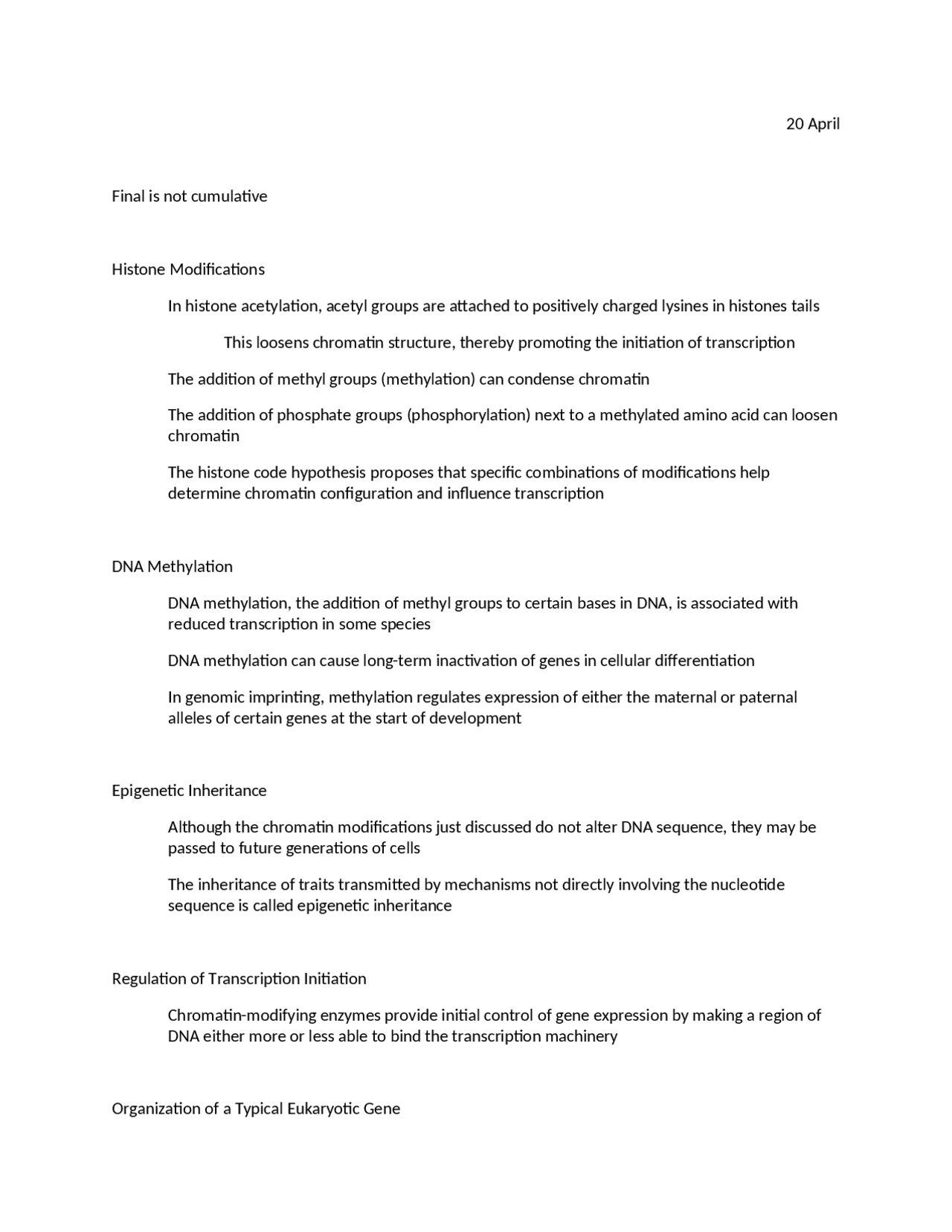 Transcription and Translation - Notes | LIFE 102 - Docsity