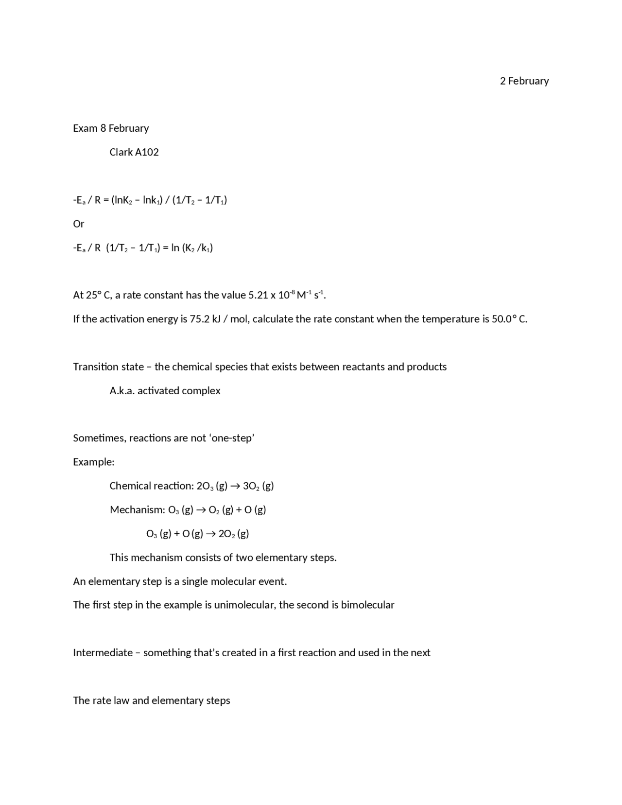 Notes For Exam 8 General Chemistry Ii Chem 113 Docsity