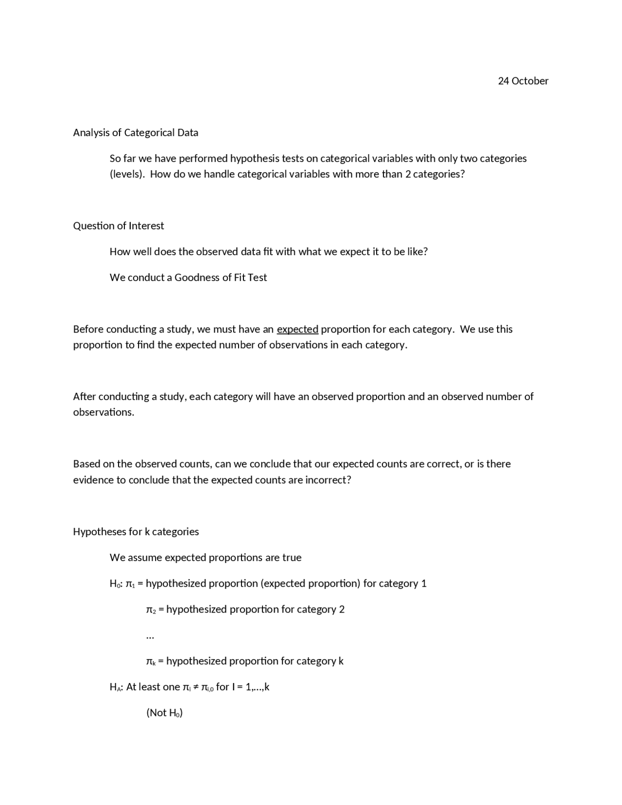 Analysis Of Categorical Data Introduction To Statistical Methods