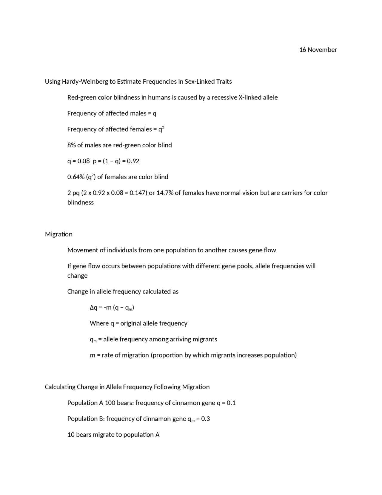 Using Hardy Weinberg To Estimate Frequencies In Sex Linked Traits Socr 330 Docsity