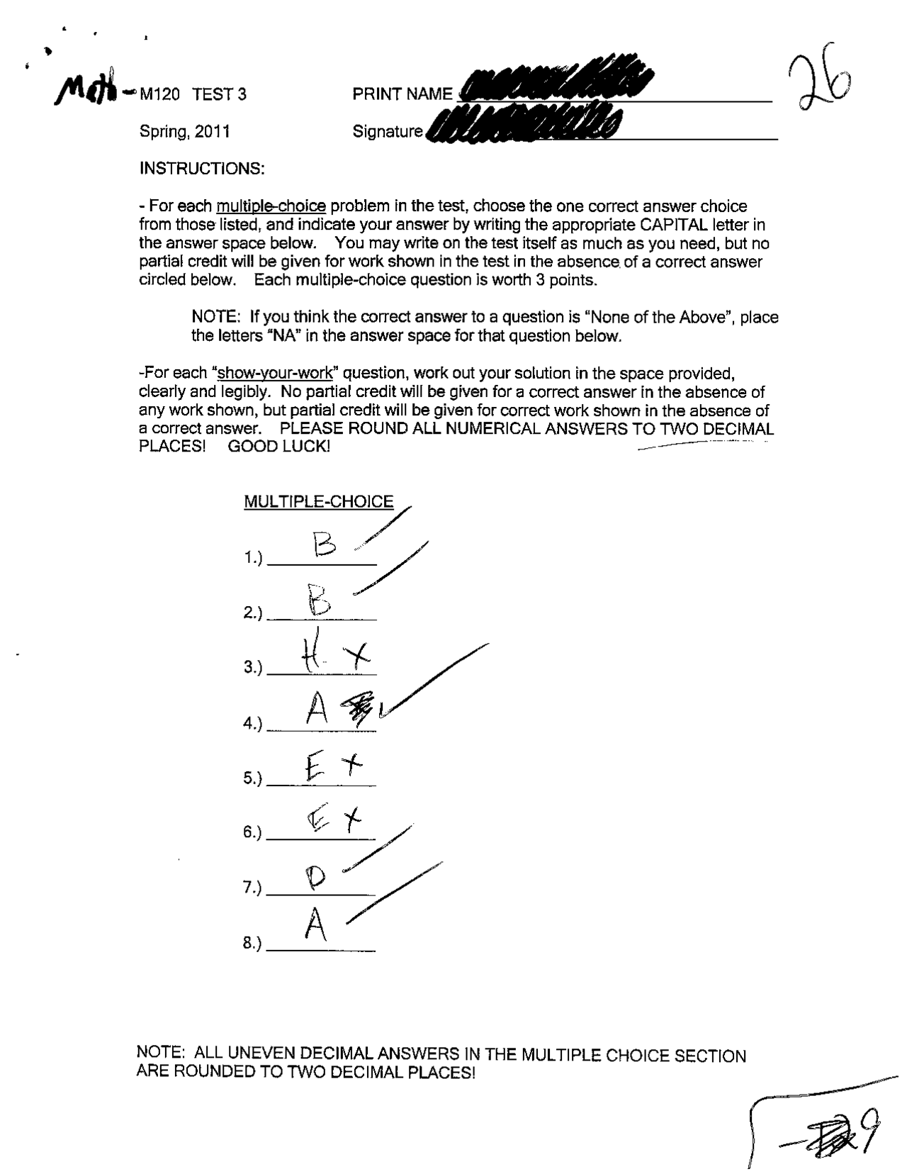 10 Problems On Calculus Ii With Solution Exam 3 Math Docsity
