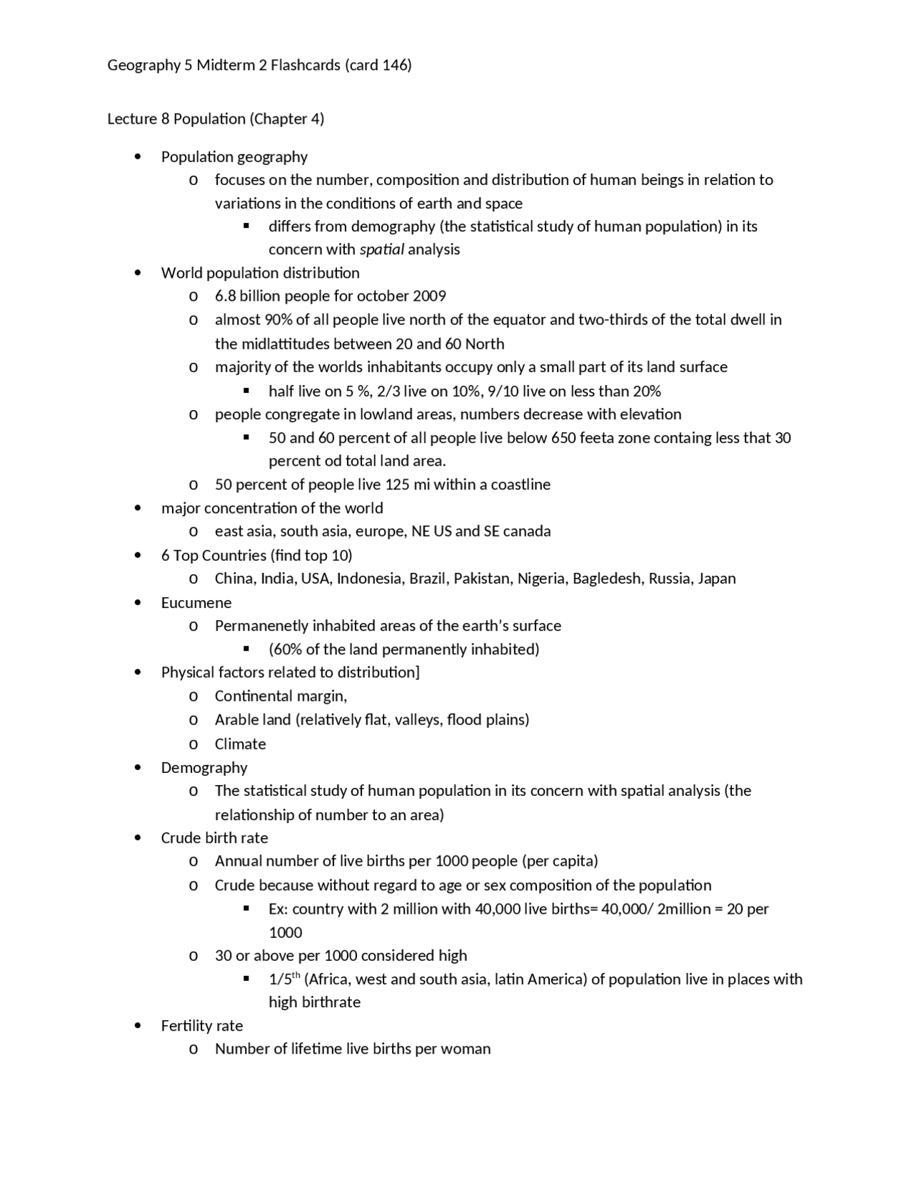Midterm 2 Study Guide - People and Place Environment | GEOG 5 | Study ...
