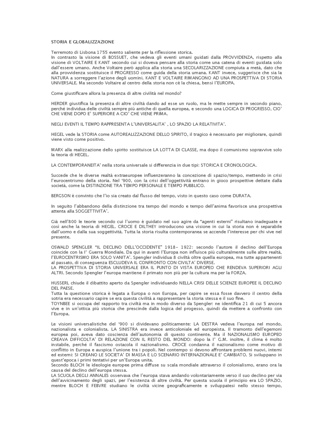 Storia E Globalizzazione Docsity