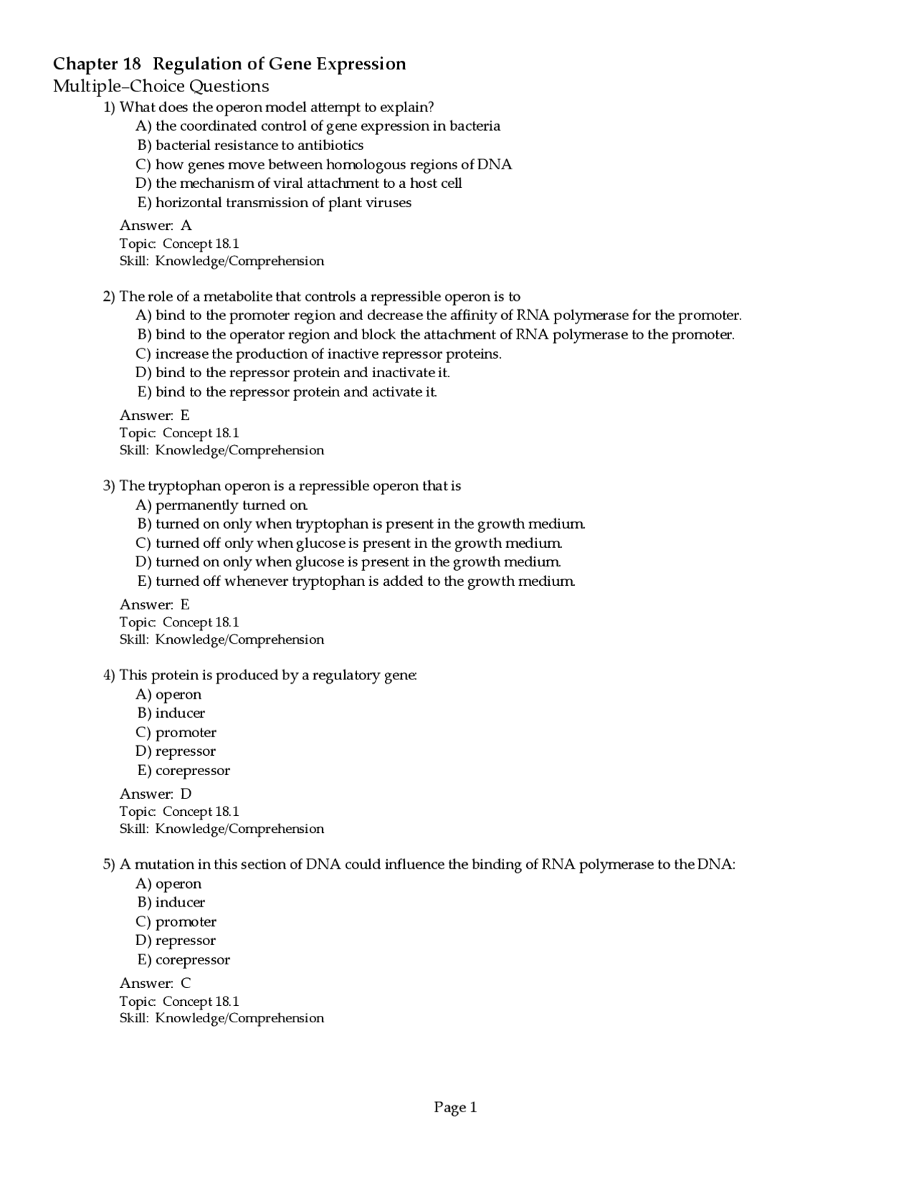 Regulation of Gene Expression - Cell Biology | BIOL 127 - Docsity