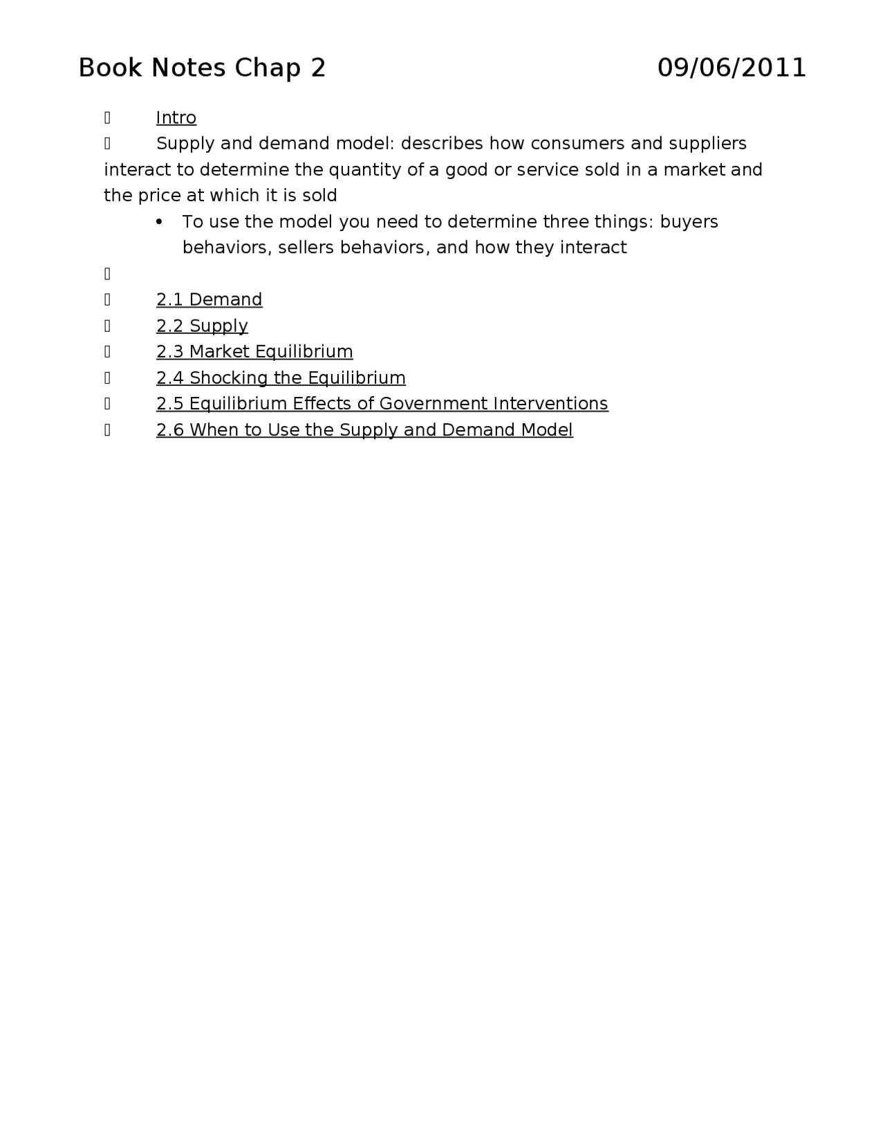 Notes On Demand Supply Market Equilibrium Ec 301 Docsity