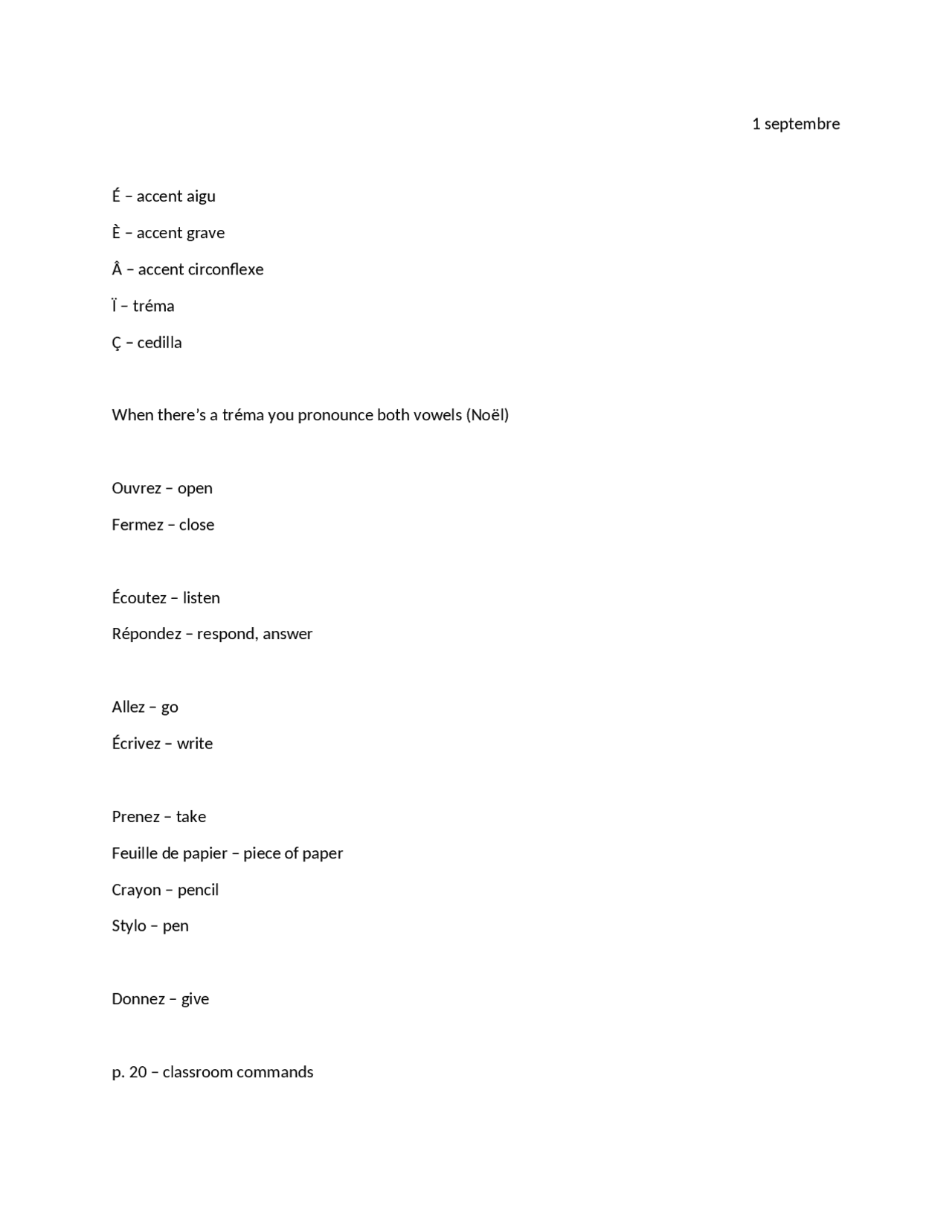 French Diacritical Marks and Common Verbs - Prof. Melissa T. Hartmann ...