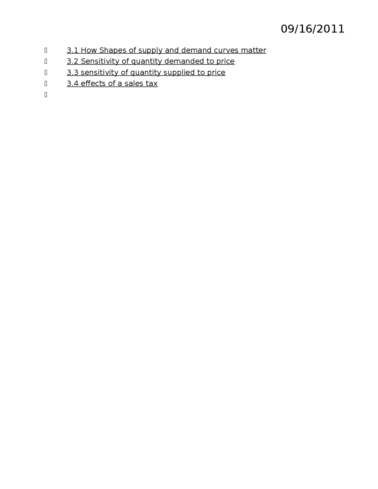 How Shapes Of Supply And Demand Curves Matter Lecture Notes Ec 301