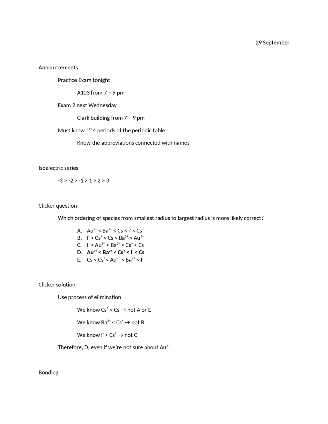Practice Examination Questions on General Chemistry II - Study Guide ...