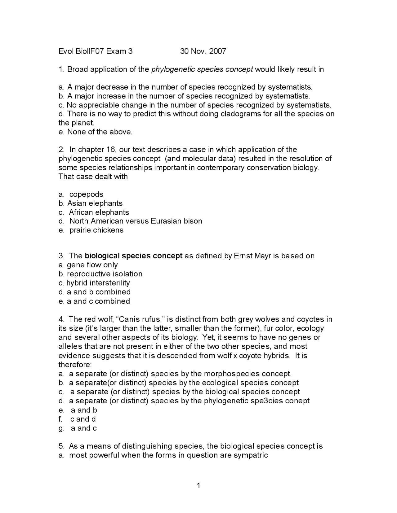 30 Multiple Choice Questions On Evolutionary Biology With Key Biol