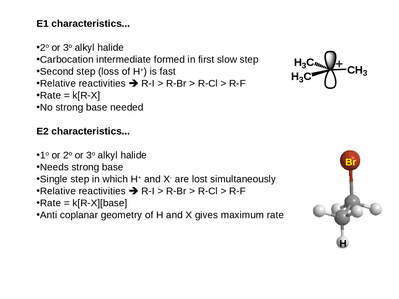 Eliminations E1 and E2 - Organic Chemistry I | CHEM 231 - Docsity