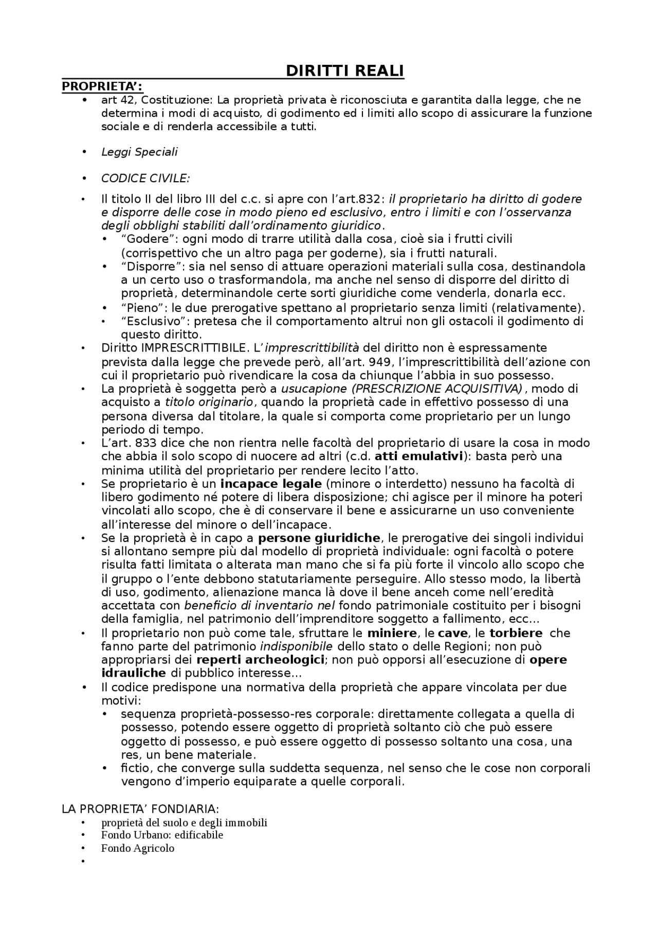 Proprietà E Diritti Reali Diritto Privato Zatti 2010 Docsity