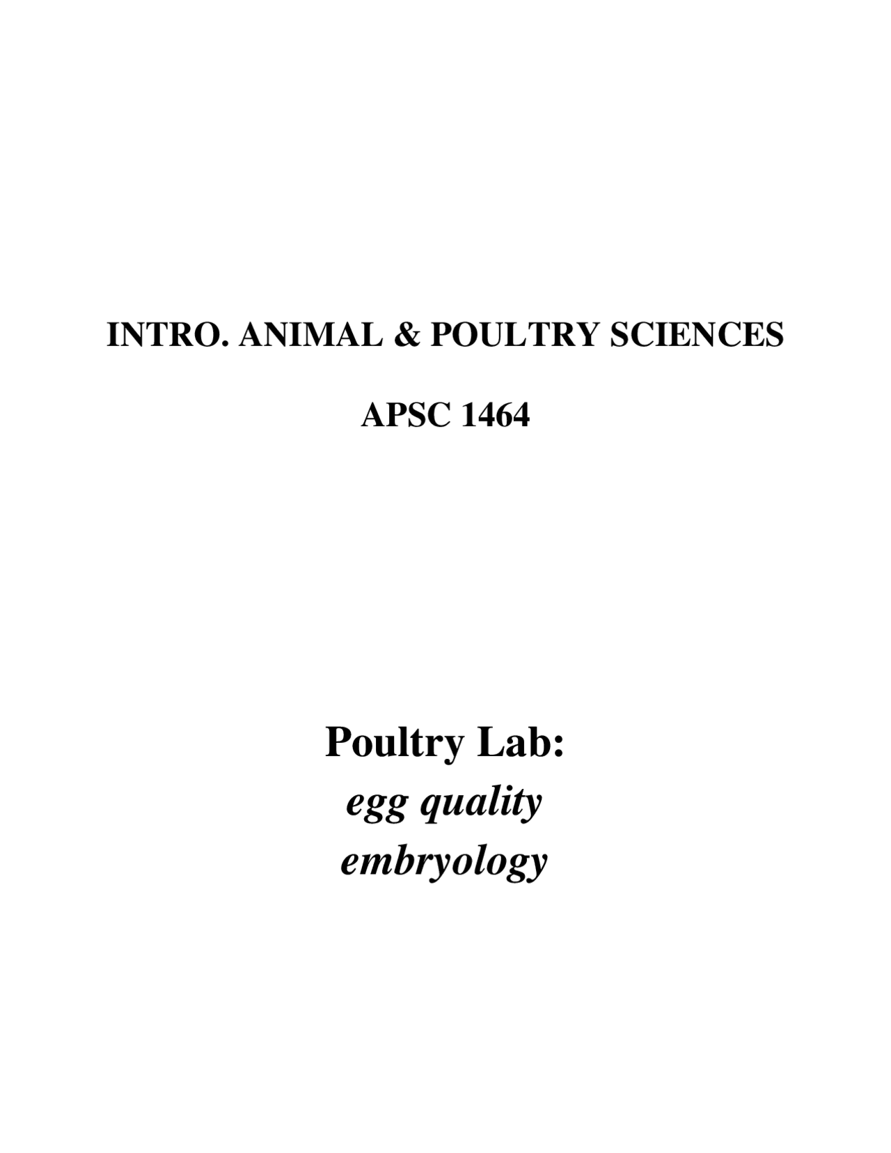 Introduction to Animal and Poultry Sciences Lab - Lecture Notes | APSC ...