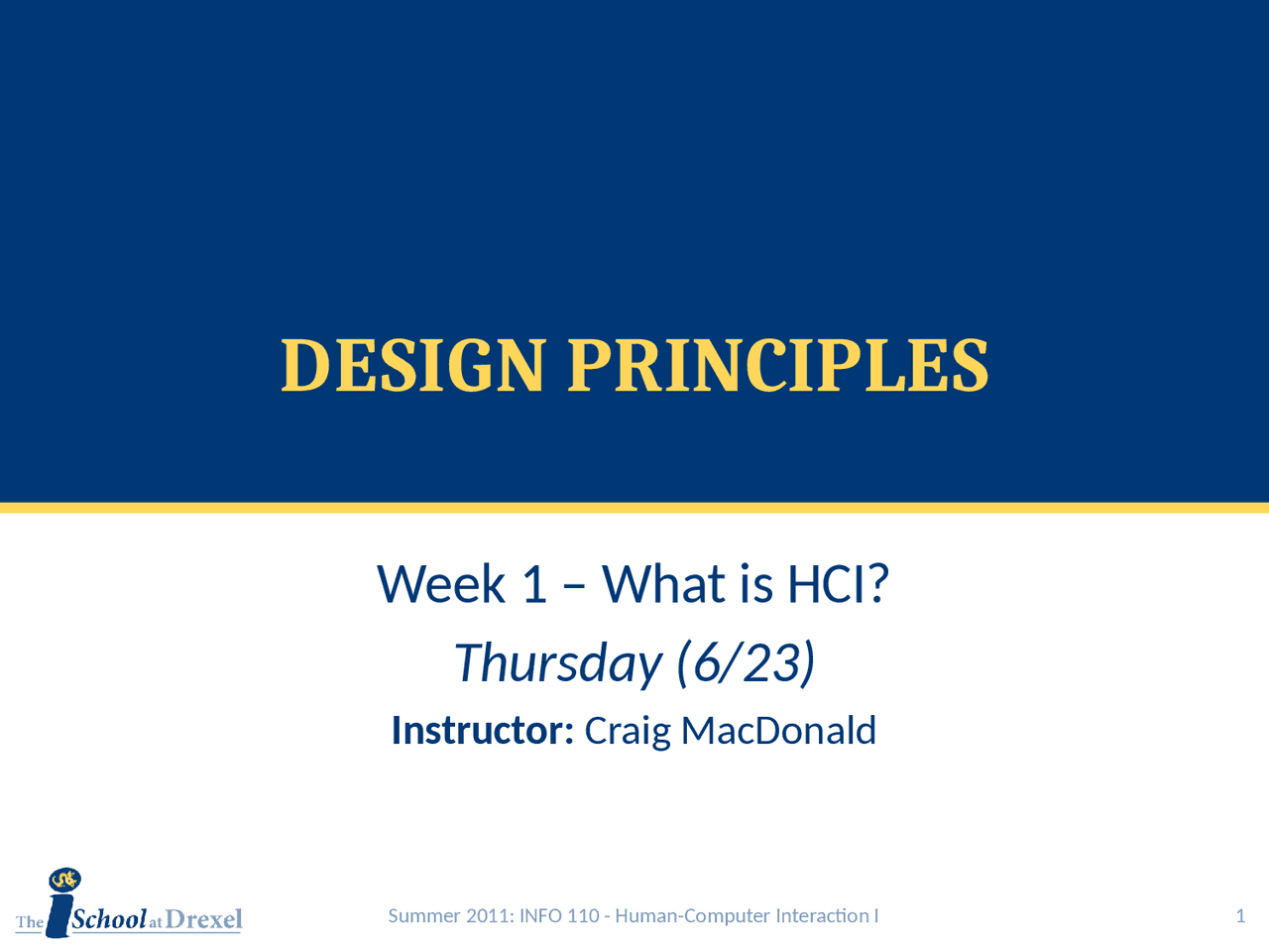 Design Principles Human Computer Interaction I Lecture Slides