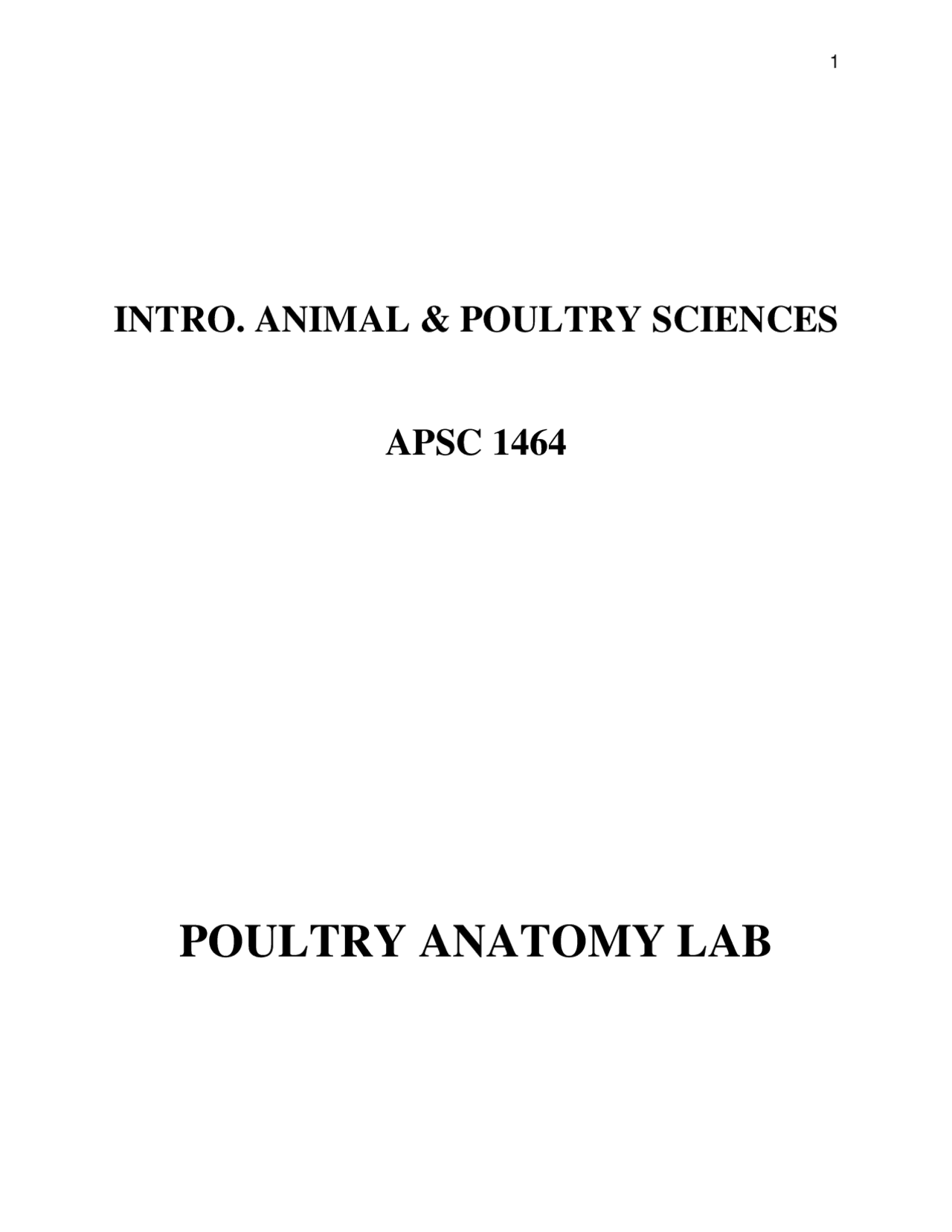 Poultry Anatomy - Animal and Poultry Science Lab - Lecture Notes | APSC ...