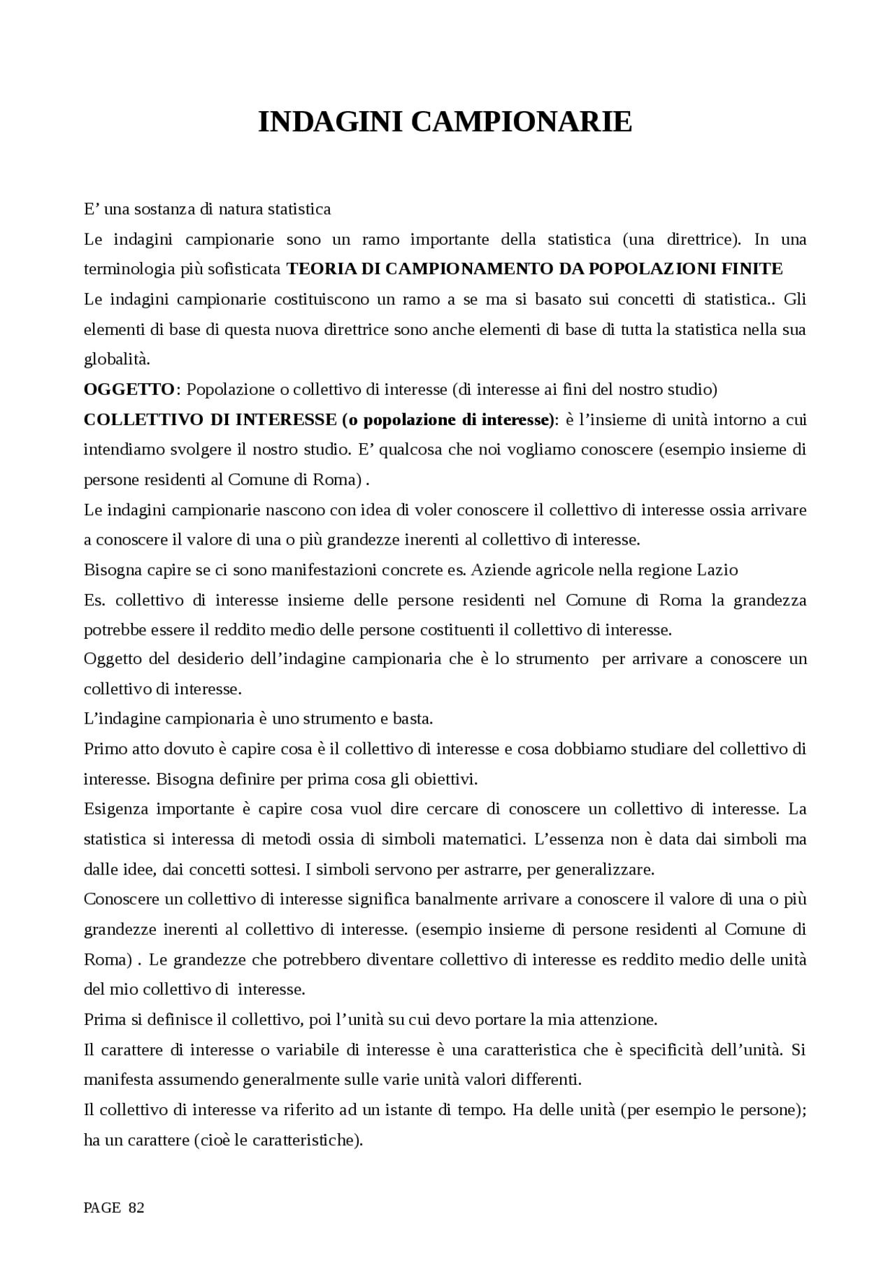 Indagini Campionarie Appunti Statistica Docsity