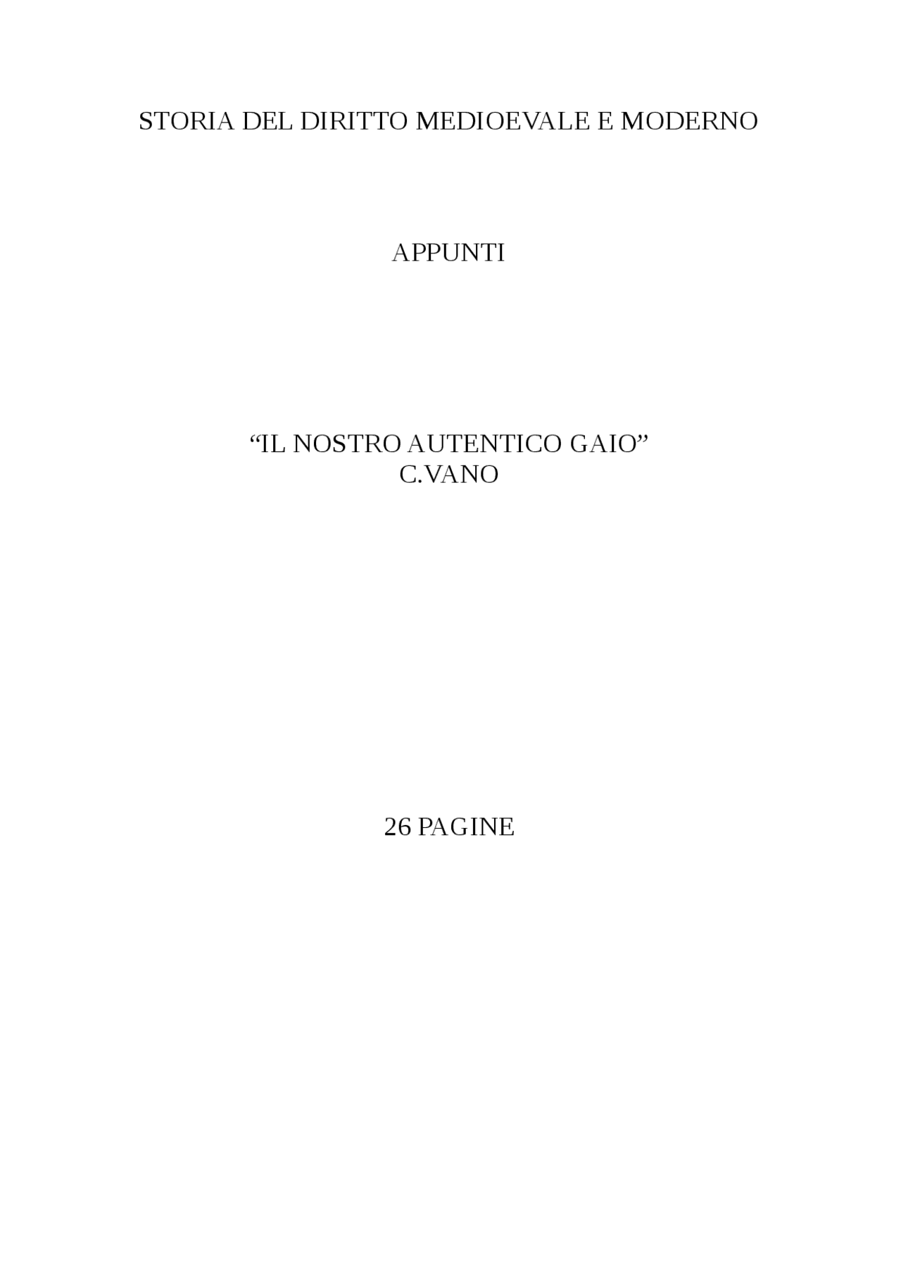 Storia Del Diritto Medioevale E Moderno Docsity