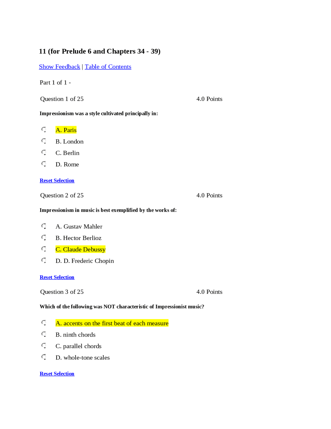 Quiz 10 With Solutions Music Appreciation Mus 1104 Docsity