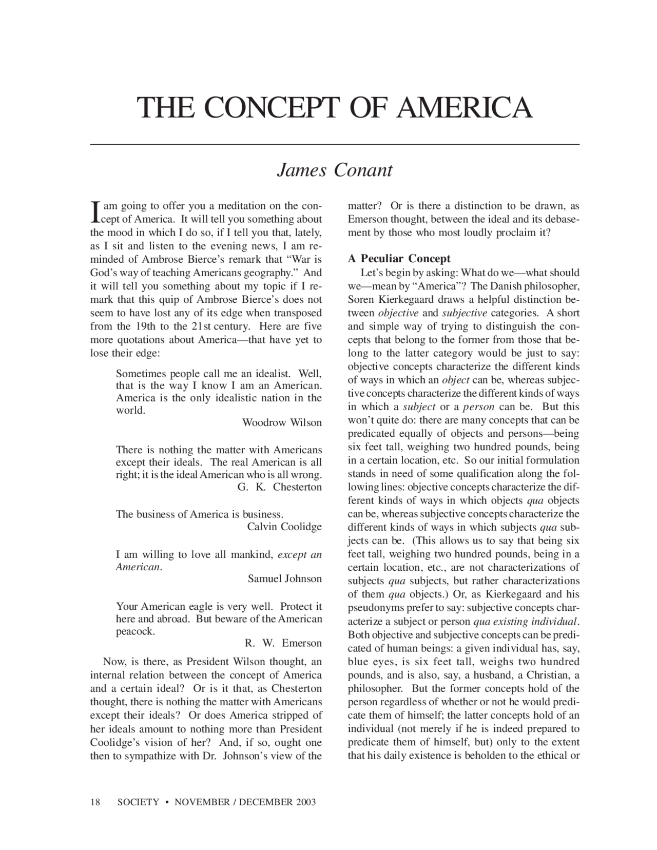 The Concept of America - Lecture Notes - United States Philosophy ...