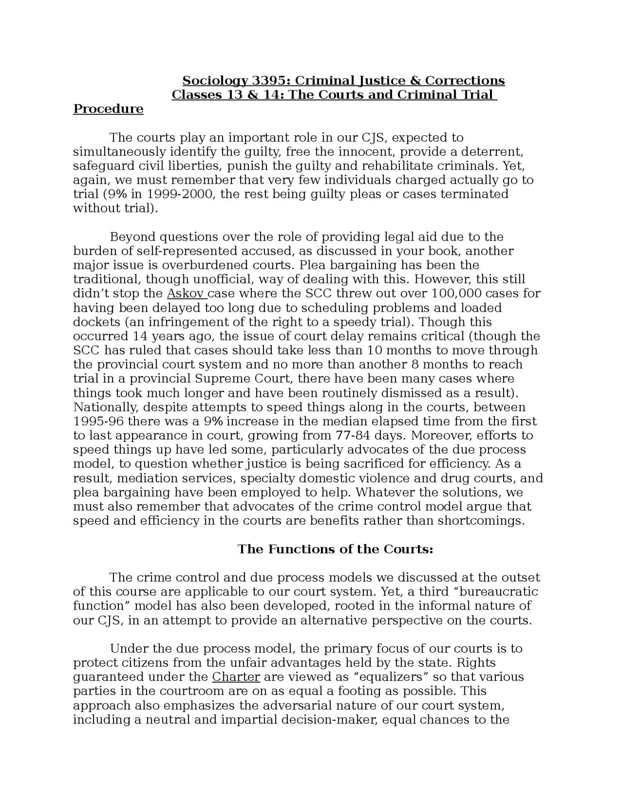 Criminal Justice and Corrections-Lecture Notes 13-14-Sociology | Study ...