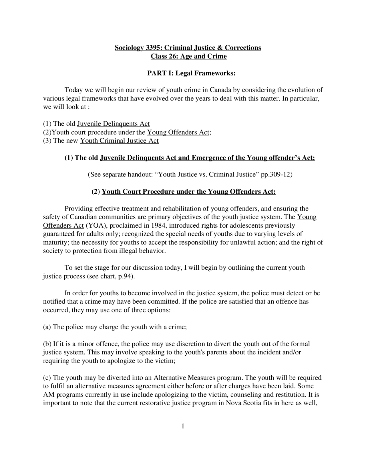 Criminal Justice and Corrections-Lecture Notes 26-Sociology - Docsity