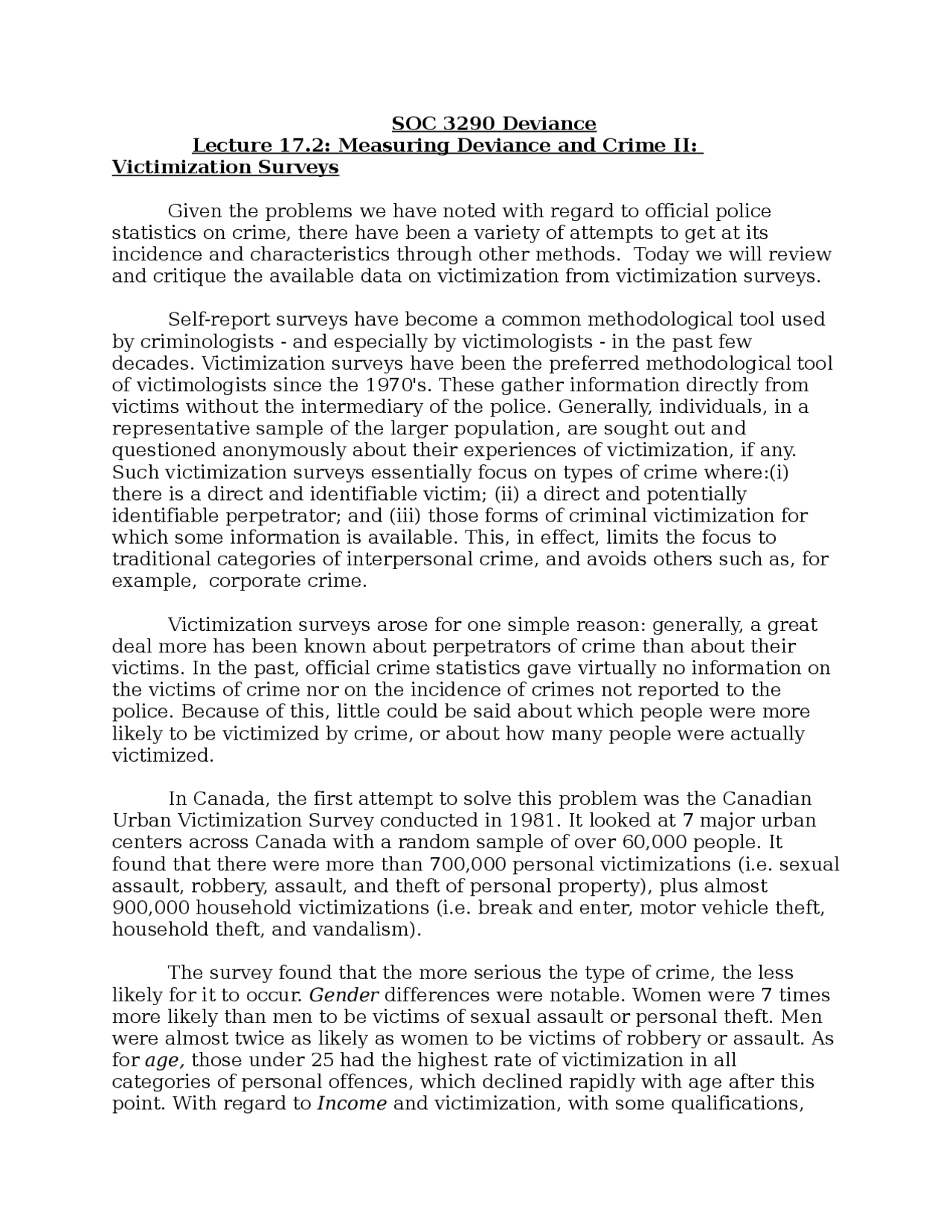 Deviance Lecturenotes 17 2 Sociology Docsity