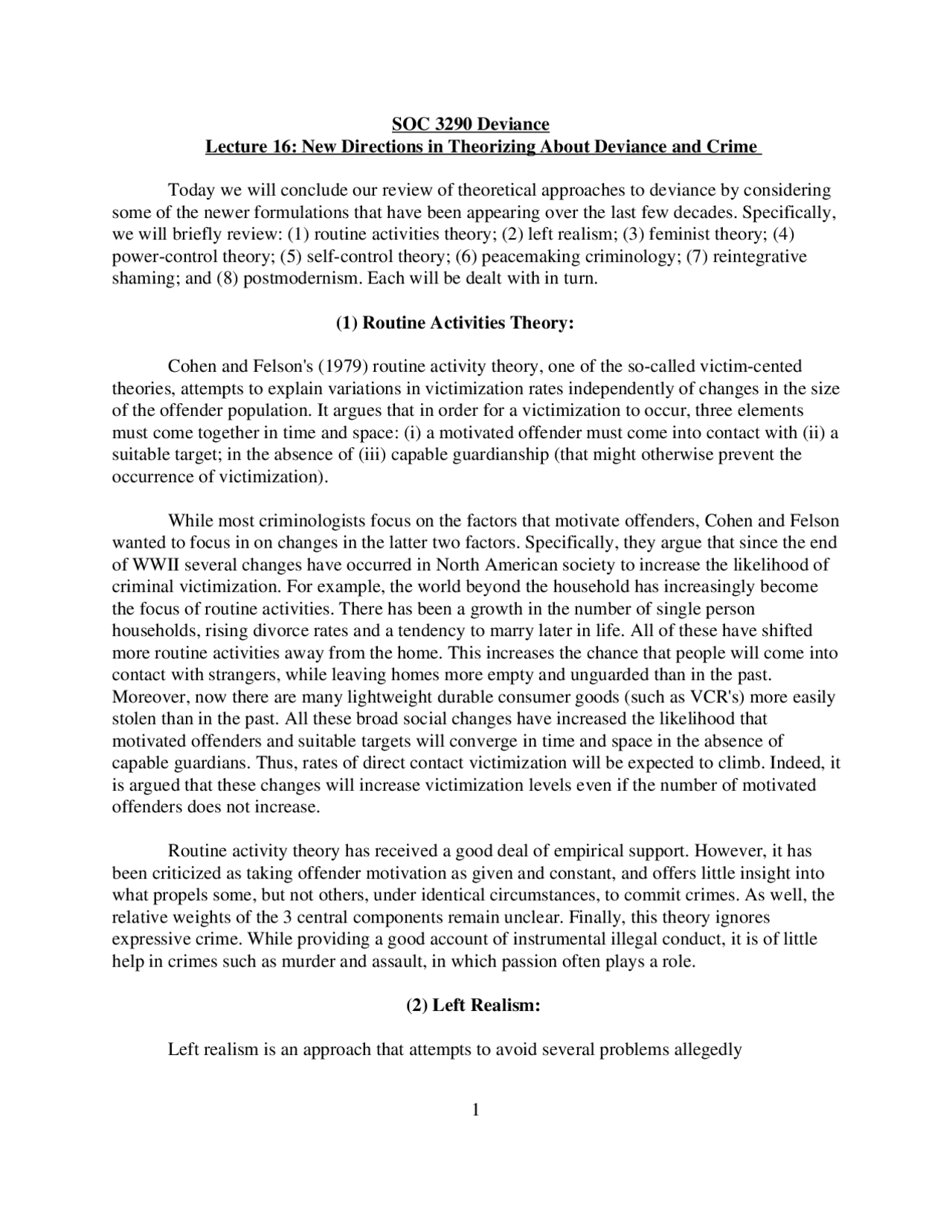 Deviance Lecturenotes 16 Sociology Docsity