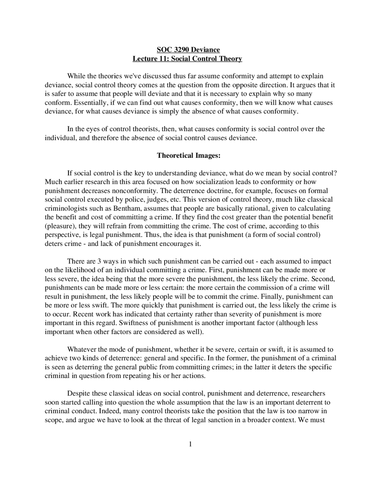 Deviance Lecturenotes 11 Sociology Docsity