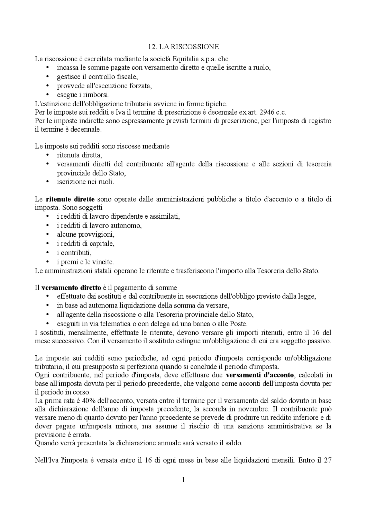 Riassunto Compendio Di Diritto Tributario Tesauro 4°ed 2010 Cap