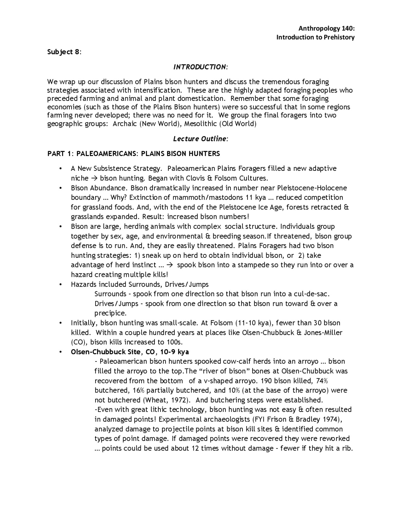 Section 2 Notes Introduction To Prehistory Anth 140 Docsity