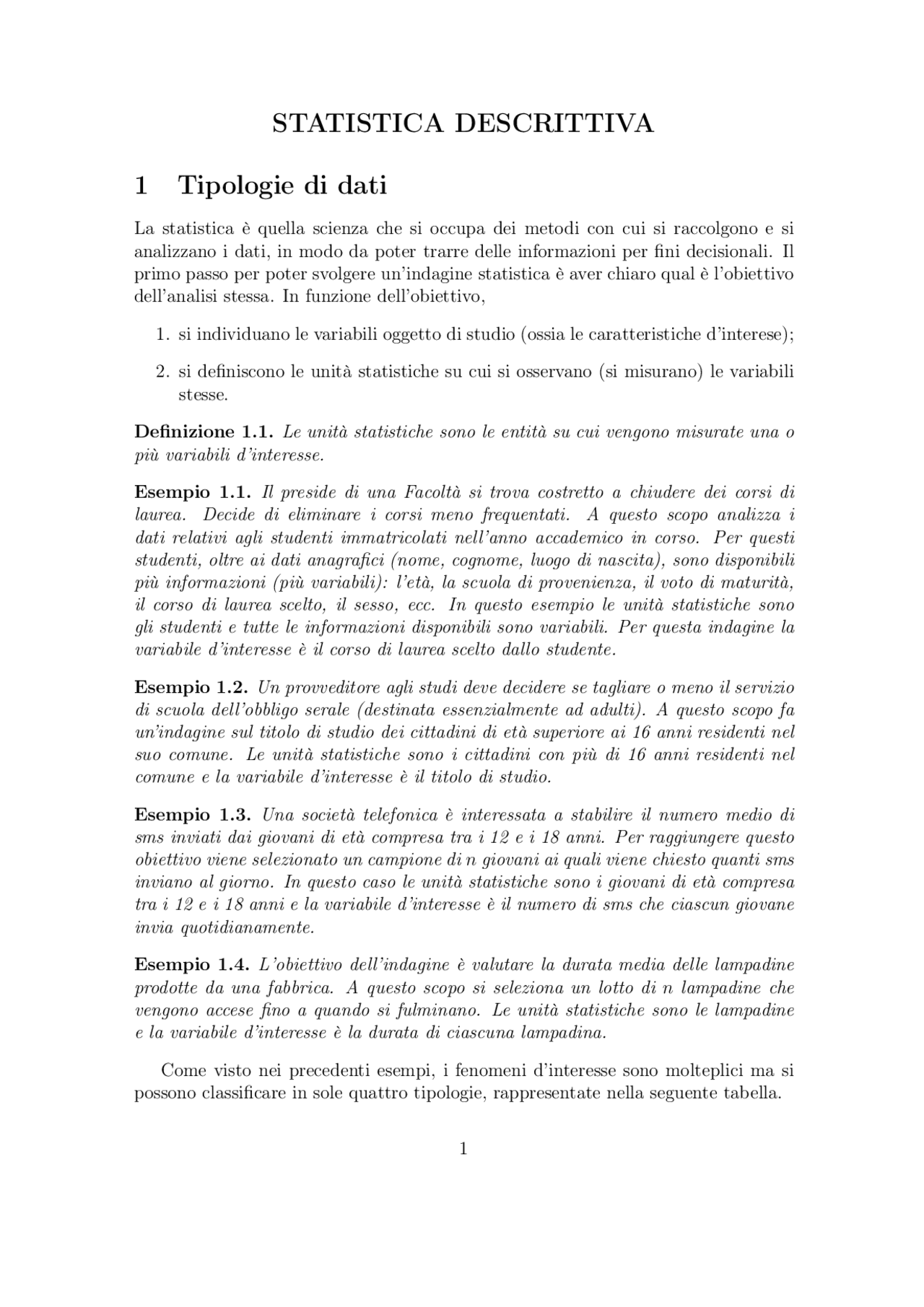 Dispense Di Statistica Descrittiva Docsity