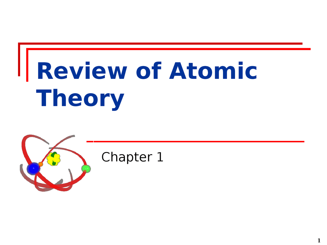 Review of Atomic Theory - Advanced Inorganic Chemistry | CHE 3340 - Docsity