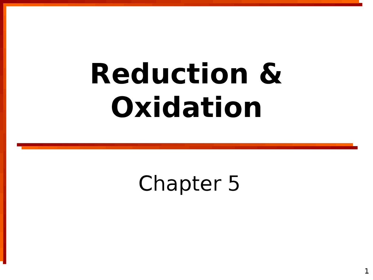 Lecture Slides On Reduction And Oxidation Che 3340 Docsity