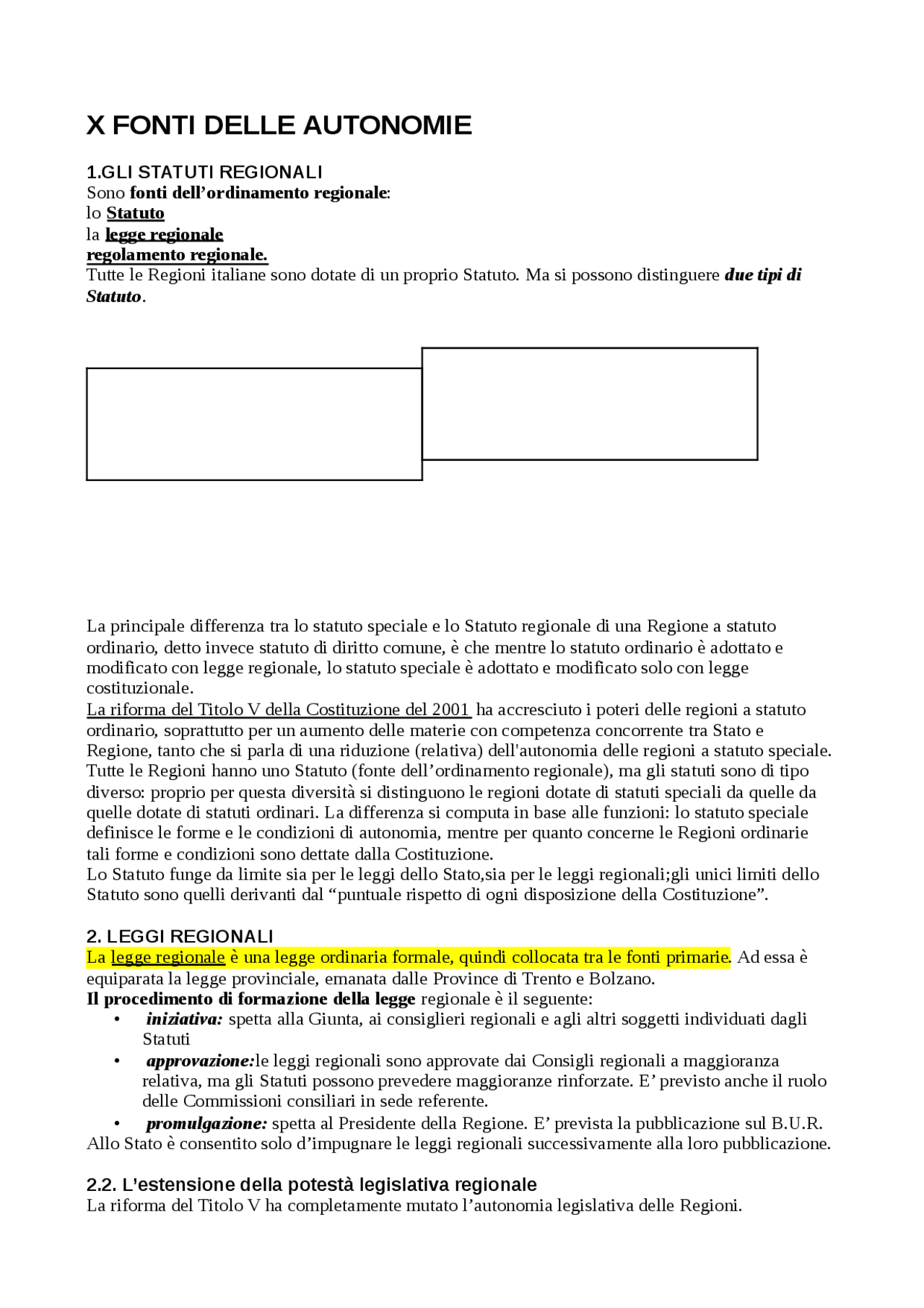 Fonti Delle Autonomie Riassunto Diritto Costituzionale Docsity