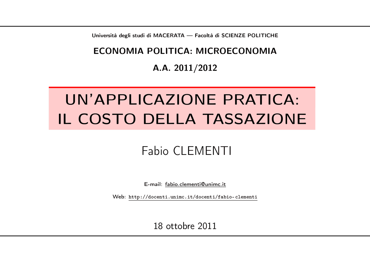08 Il Costo Della Tassazione Docsity