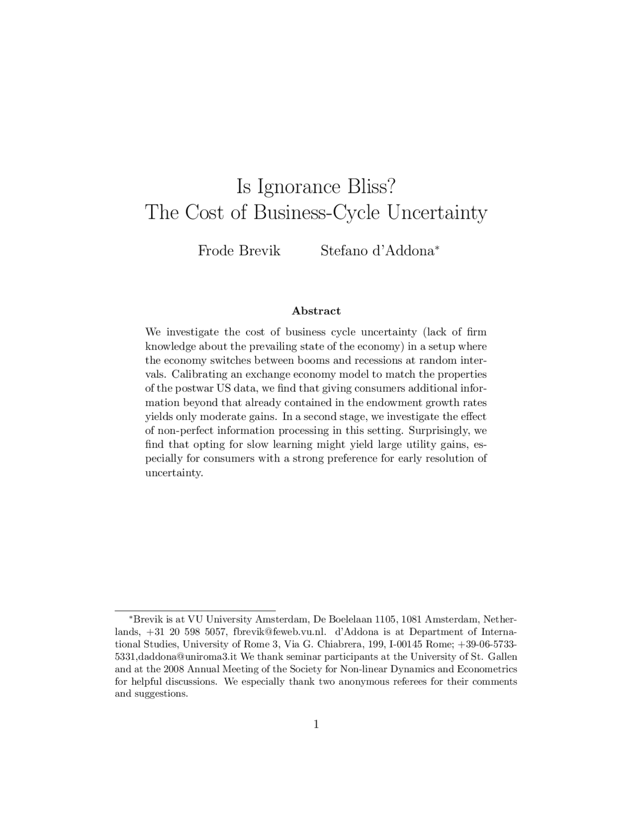 Macroeconomic Dynamics Docsity
