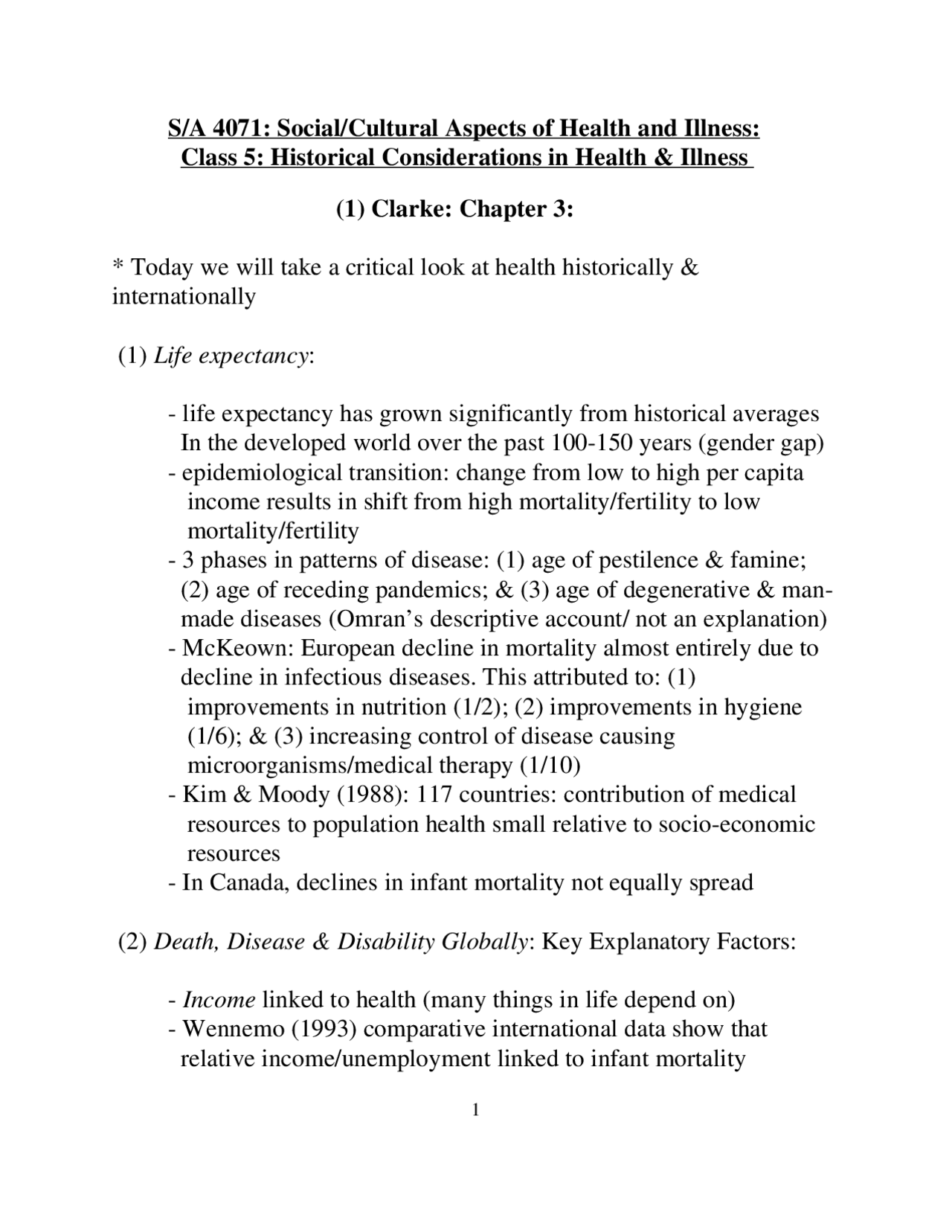 Social Cultural Aspects of Health and Illness-Lecture Notes 5-Sociology ...