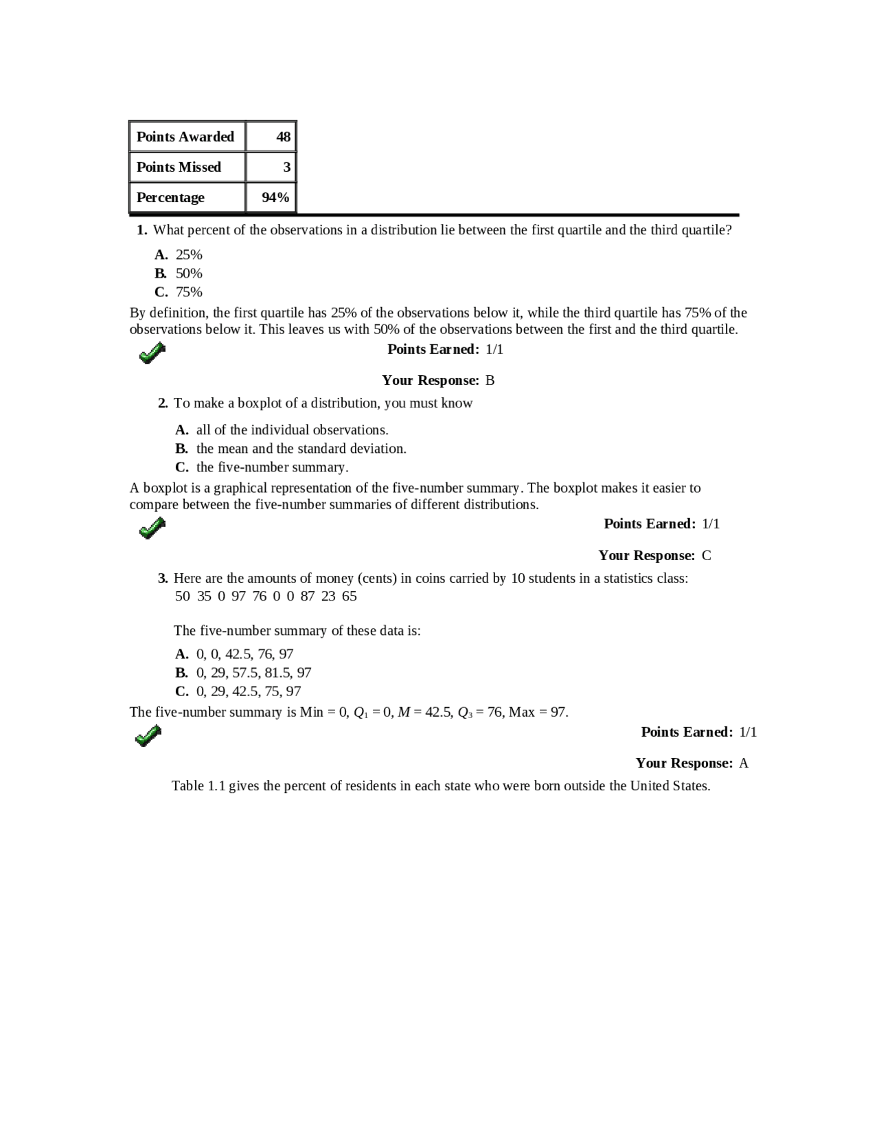 Homework 3 With Answer Key Introduction To Statistic I Stat 2231 Docsity