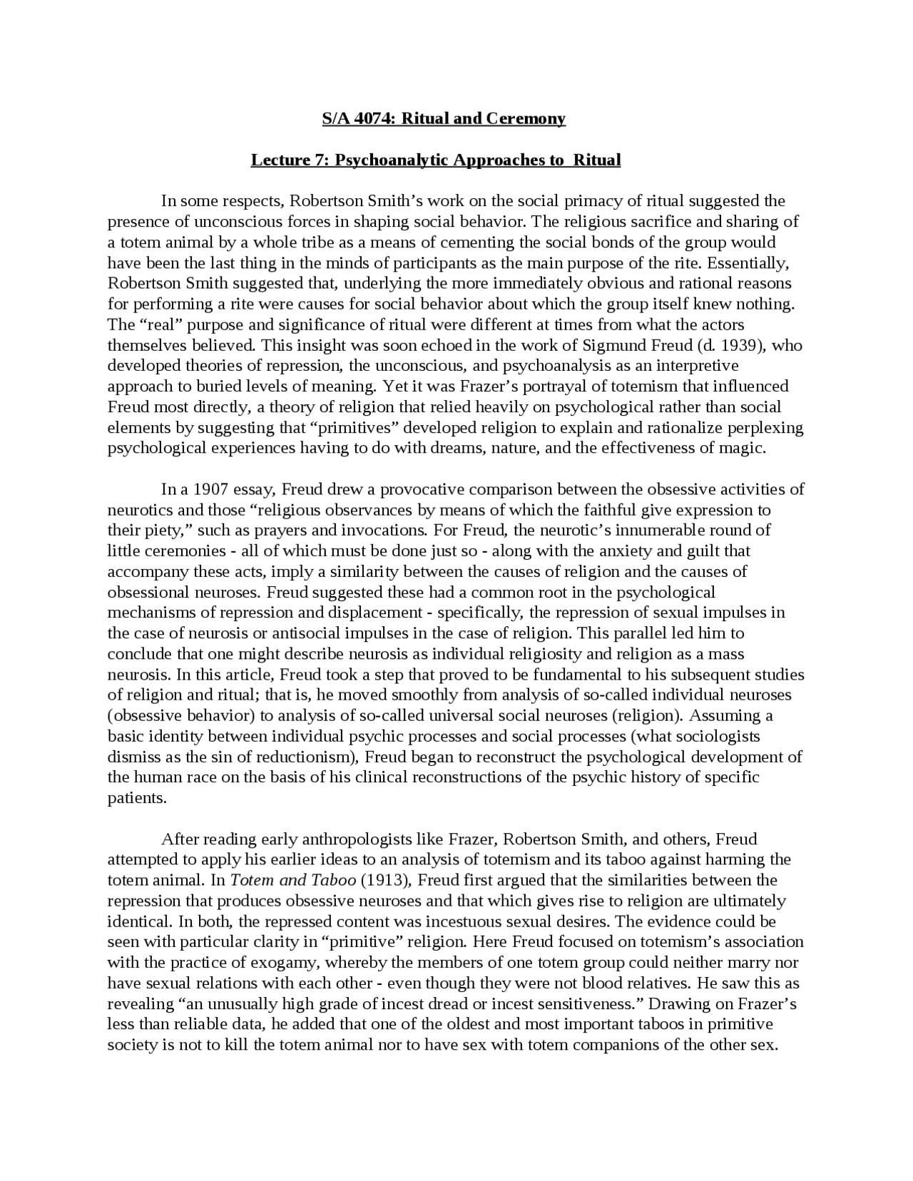 Ritual and Ceremony-LectureNotes 7-Sociology - Docsity