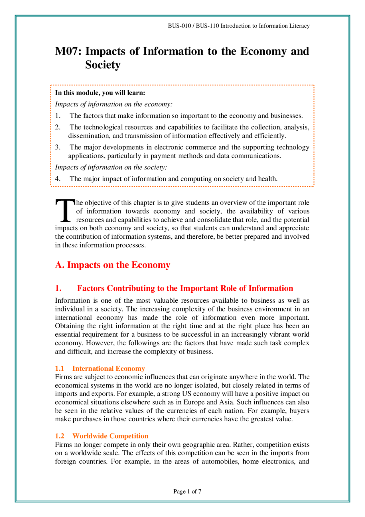 Introduction To Information Literacy Lecture 07 Notes Literature Docsity