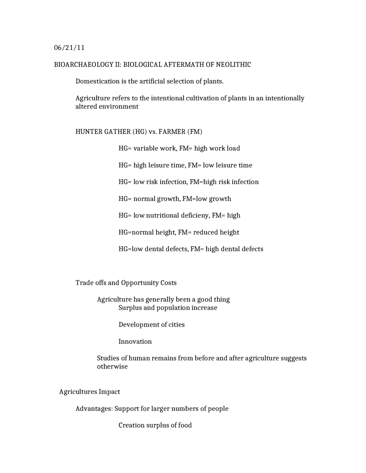Bio Archaeology Notes Bio Cultural Evolution Anp 202 Docsity