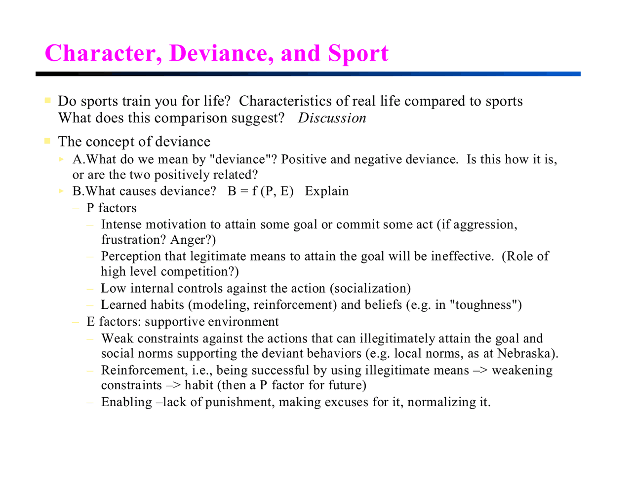 Sociology of Sport-Lecture Slides-Sociology-Piliavin | Slides Sociology ...