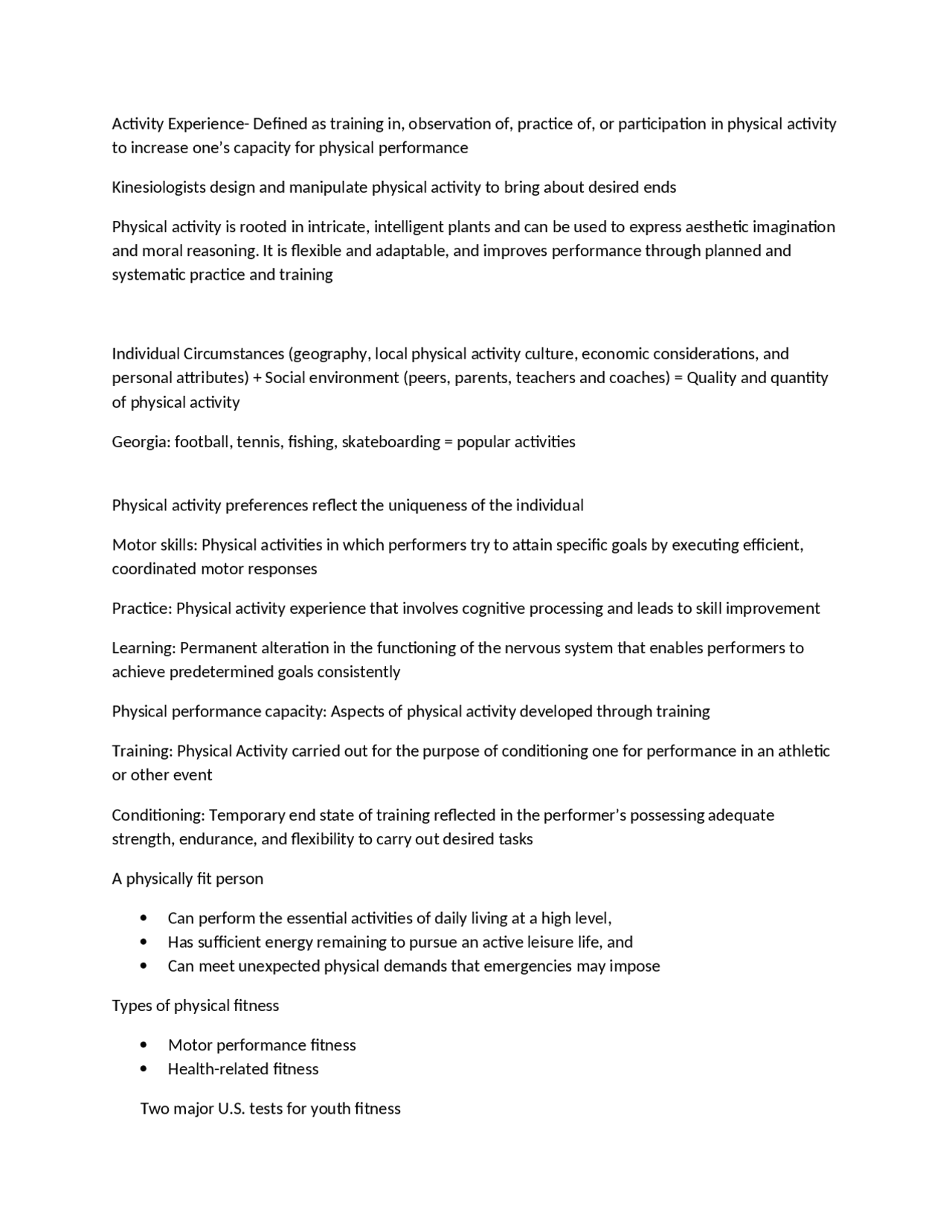 Introduction To Kinesiology Lecture Notes Kins 2010 Docsity