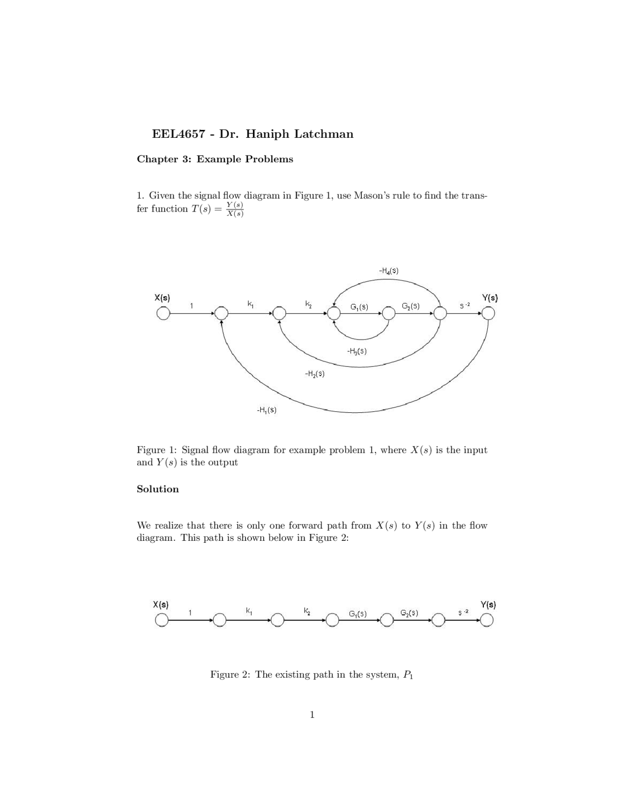 Example Problems With Solution Linear Control Systems Eel 4657
