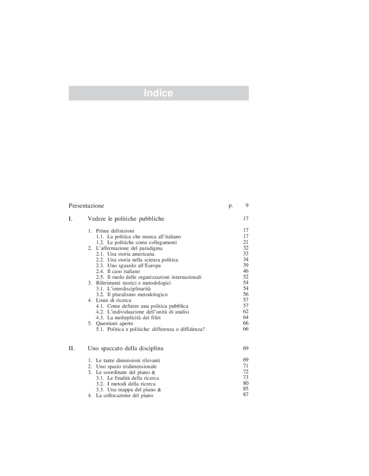 Capire Le Politiche Pubbliche Indice Docsity