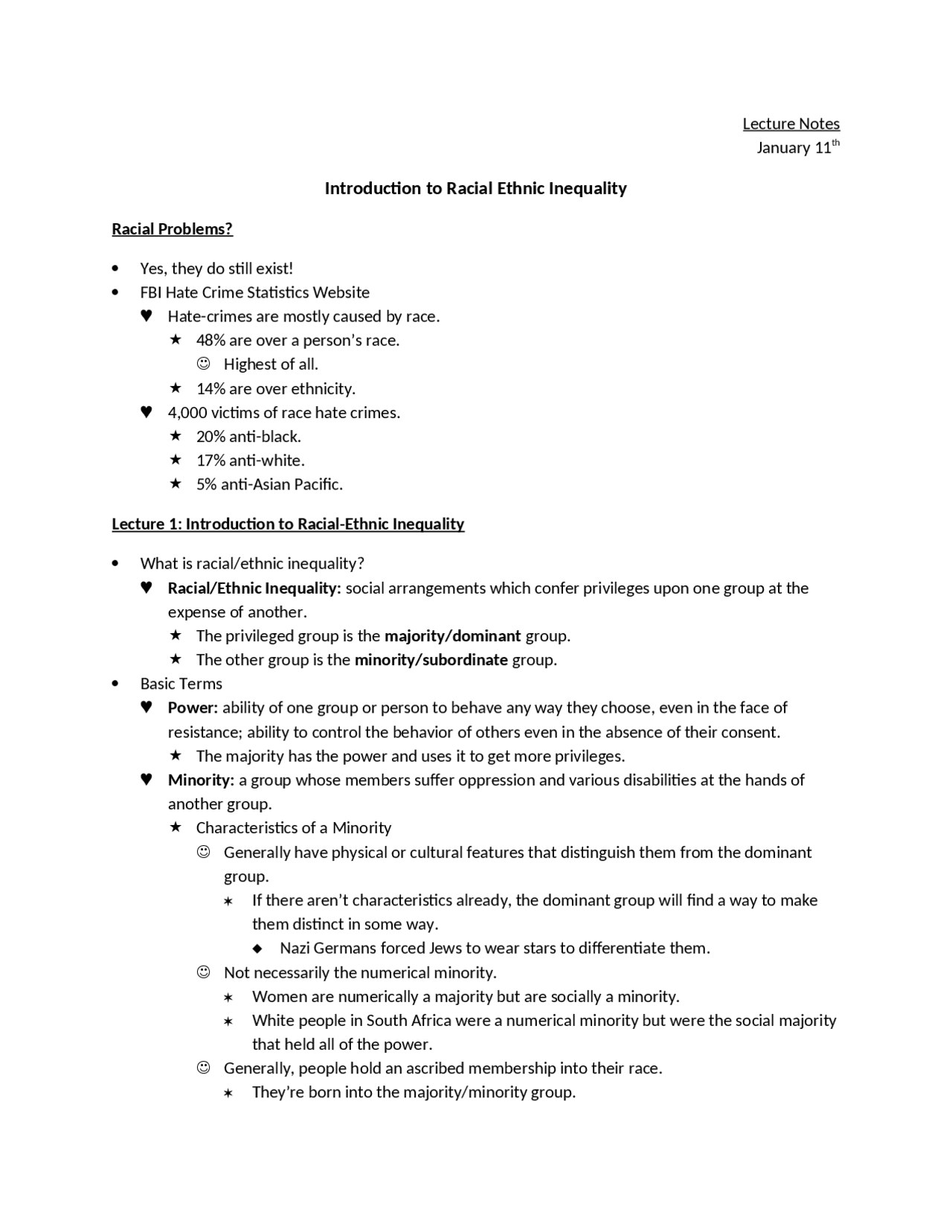 Introduction To Racial Ethnic Inequality January 11 Lecture Soc 215