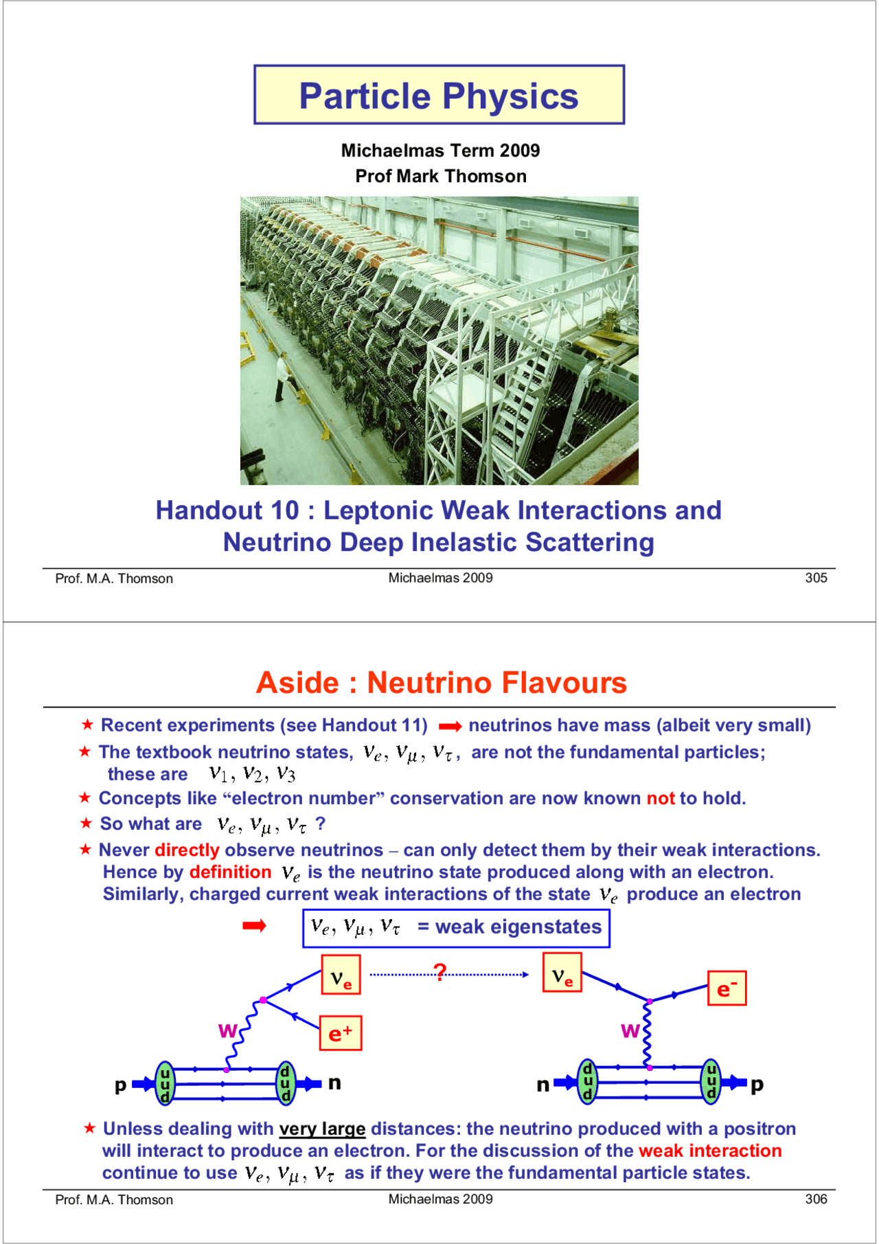 Particle Physics Part Iii Handout 10 2004 Physics Exercises Particle