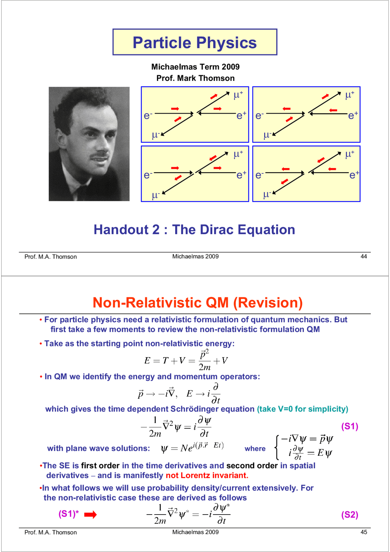 Particle Physics Part Iii Handout 02 2004 Physics Docsity