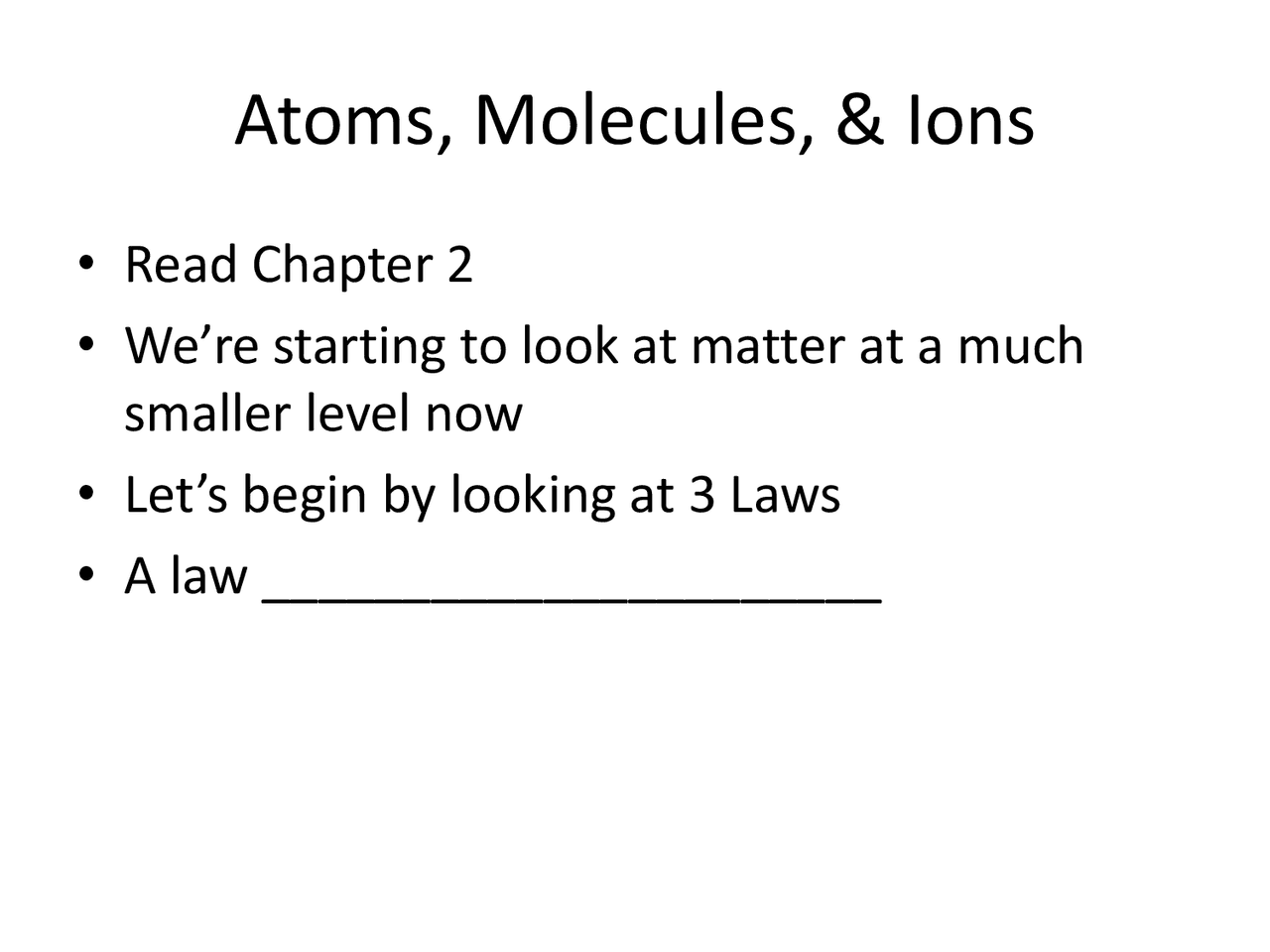 Lecture Slides On Atoms Molecules And Ions Chem 151 Docsity