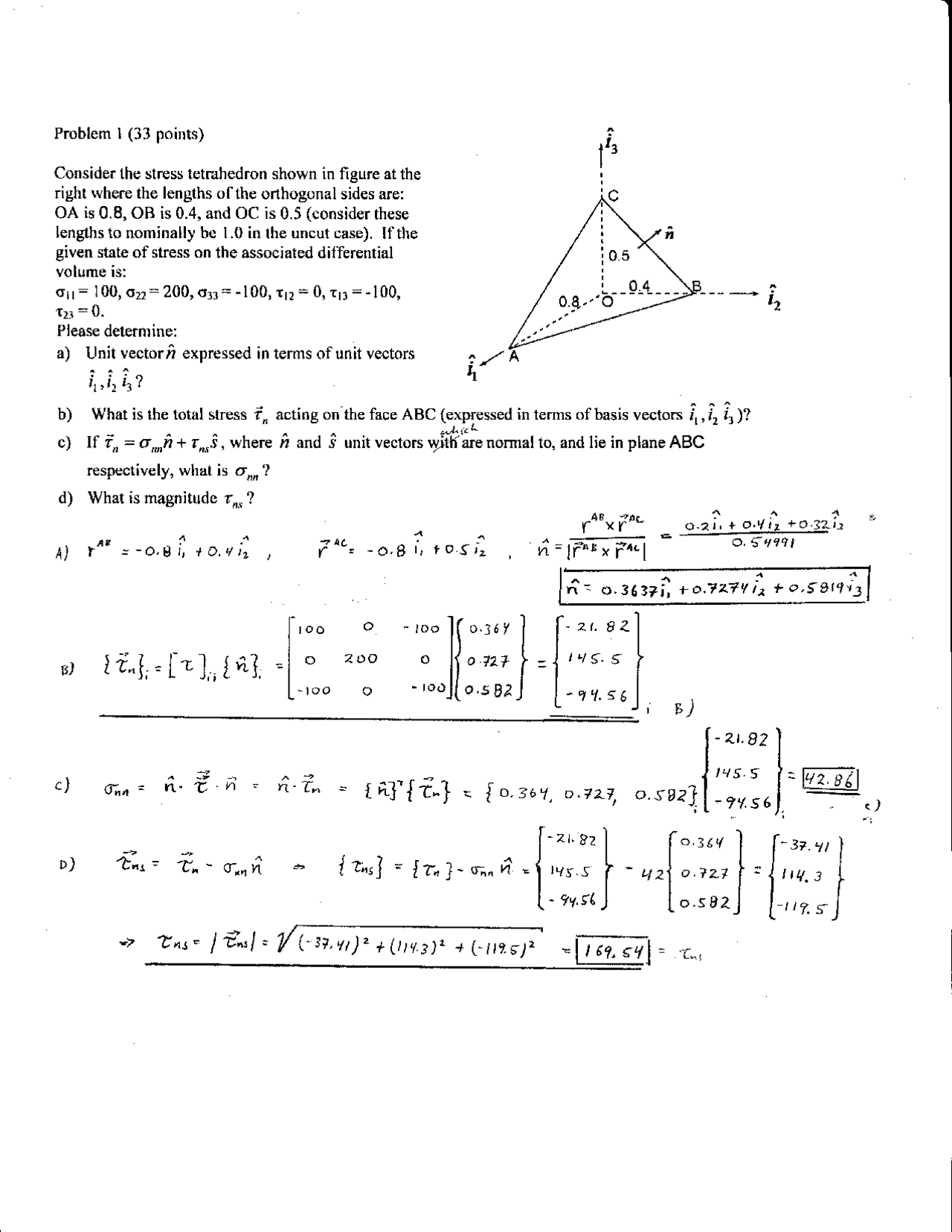 Midterm Exam 1 - Aerospace Structural Analysis | MANE 4060 | Exams ...