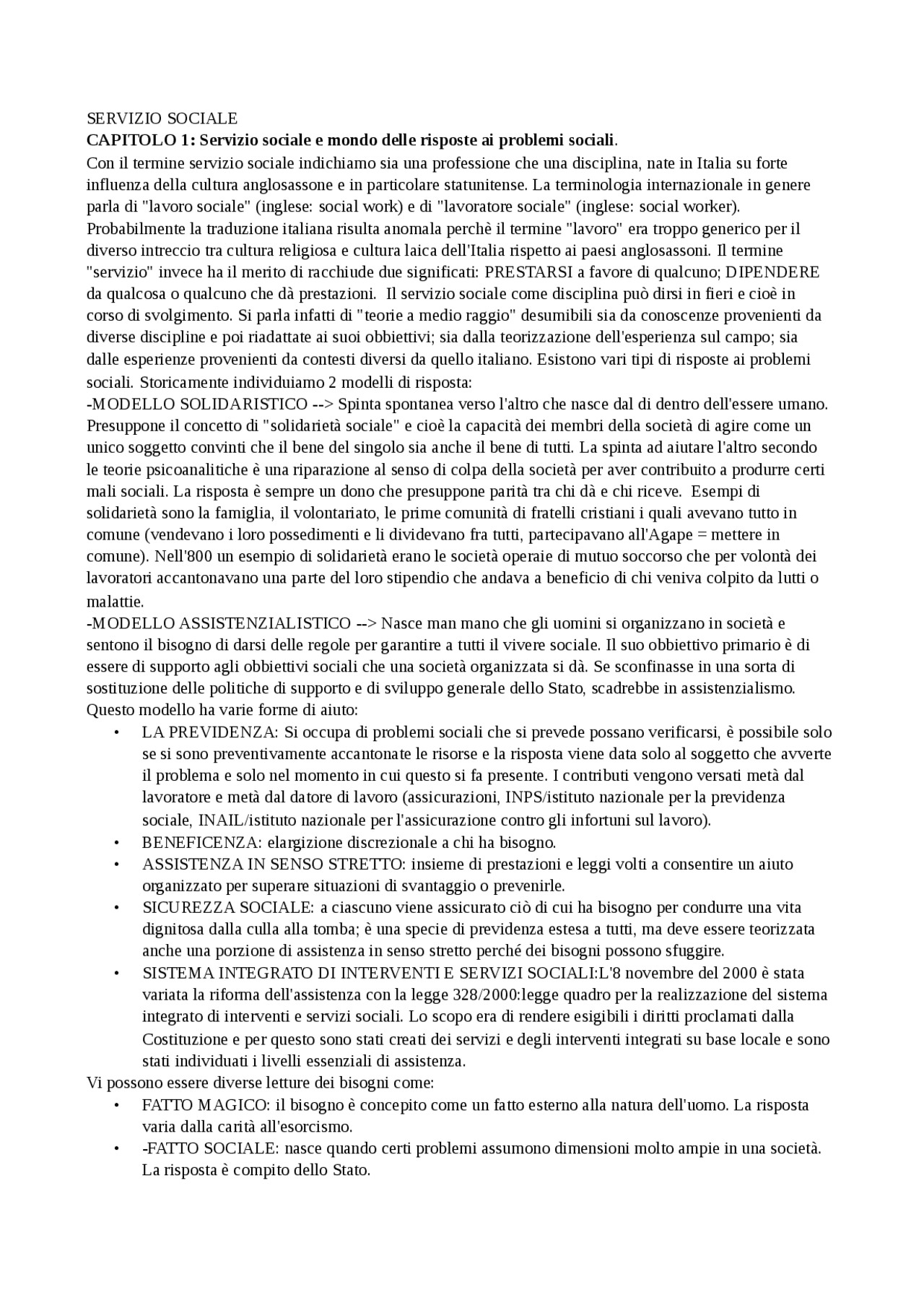 Il Servizio Sociale E Neve Docsity